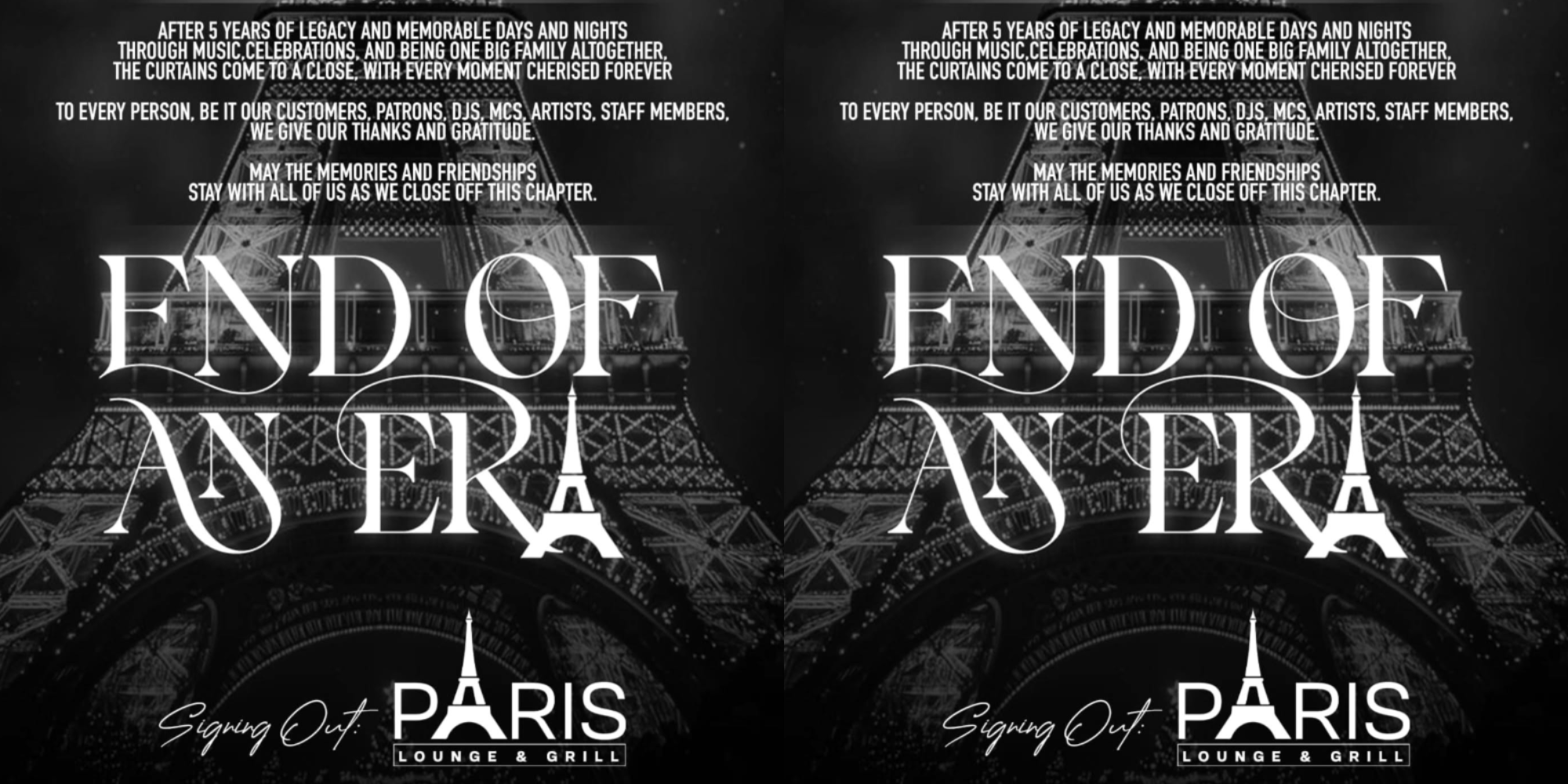 Paris Lounge Shuts Down After Five-Year Run